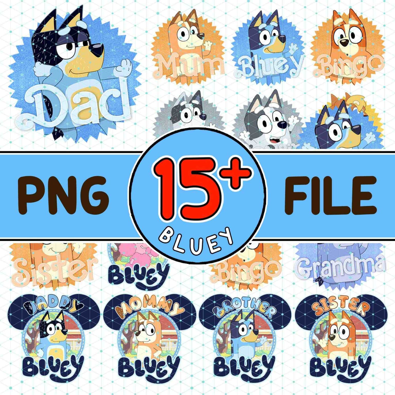 Bluey Family Png | Bluey Family Svg | Bluey Design | Bluey Mom Life Png ...